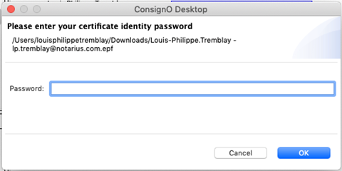 Digitally sign using macOS in ConsignO Desktop. - Notarius Support