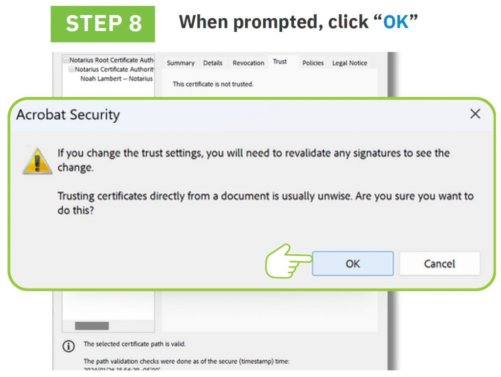 How to configure Adobe Acrobat to validate signatures - Notarius Support