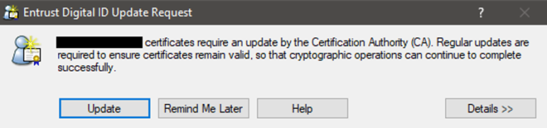 Update of my digital certificate - CertifiO Desktop - Notarius Support