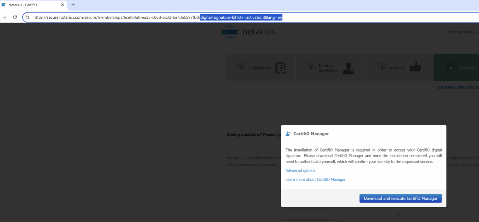 Recover a digital signature CertifiO Desktop through the Entrust Client ...