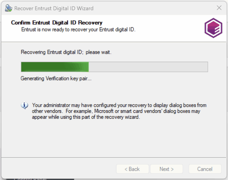 Recover a digital signature CertifiO Desktop through the Entrust Client ...
