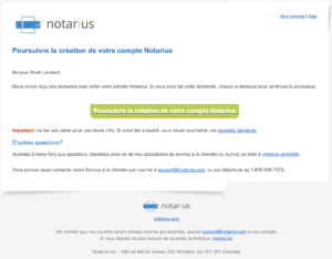 Création de votre compte Notarius - Notarius Support