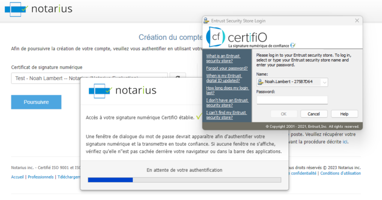 Création de votre compte Notarius - Notarius Support